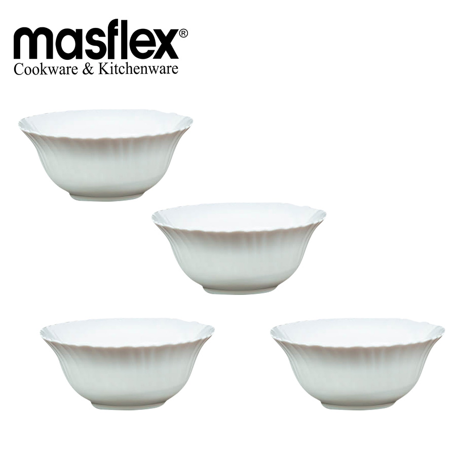 Masflex by Winland 4 piece Bowl 5 inch / 127mm Opalware - White JT-105 ...
