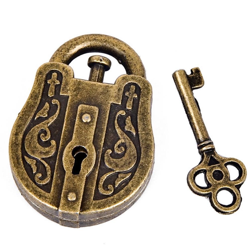 WF Bronze Color Retro Puzzle Lock Cast Zinc Alloy Key Lock Toy Brain ...
