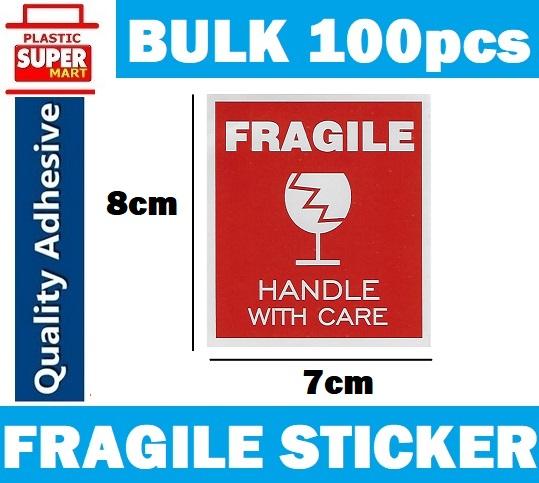 【MEDIUM】【100pcs/Pack】Sticker Handle with Care Glass Breakage Adhesive ...