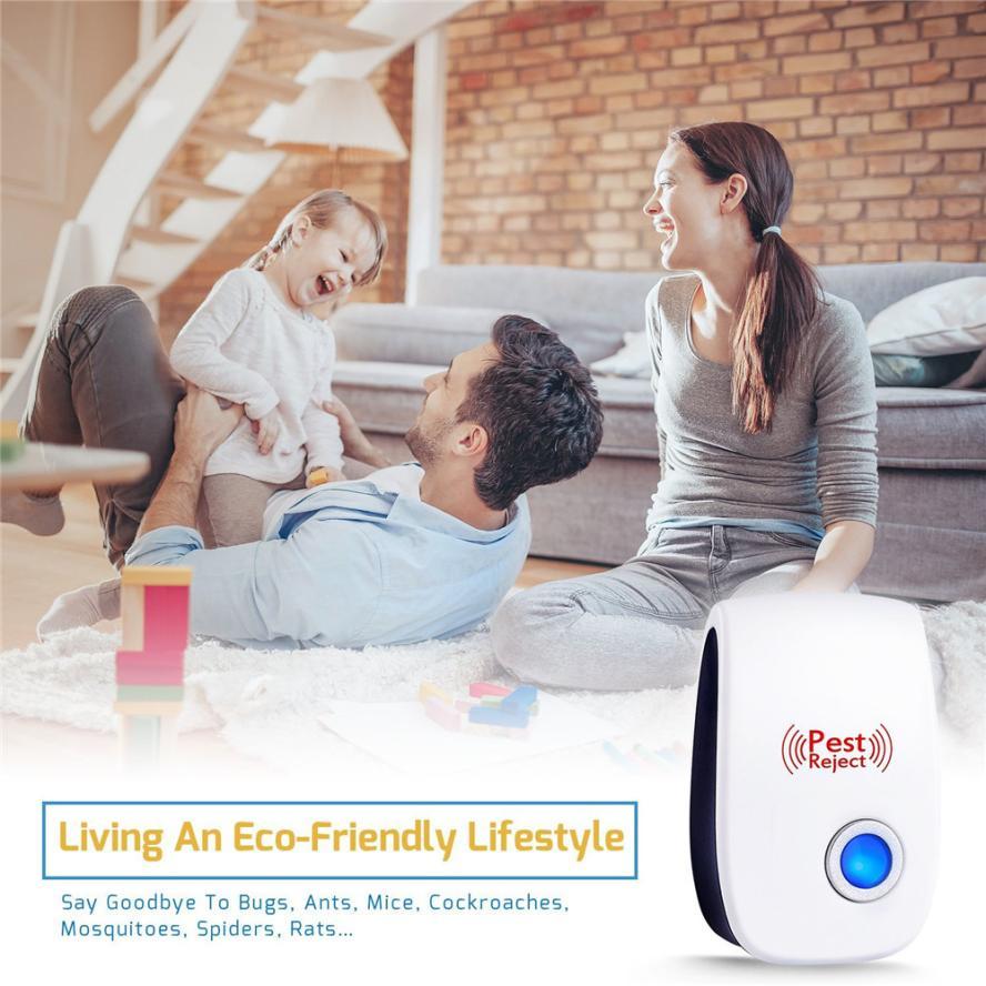 6PCS Electronic Ultrasonic Pest Repeller Mosquito Rejector Mouse Rat ...
