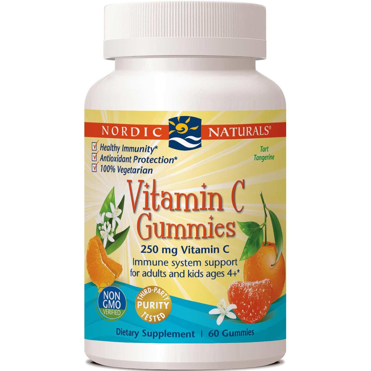 Nordic Naturals Vitamin C Gummies 250 mg Tart Tangerine 60 gums ...