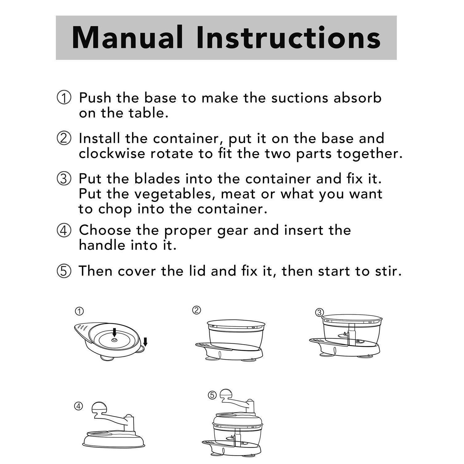 Multifunction Food Processor Kitchen Manual Food Vegetables Chopper ...