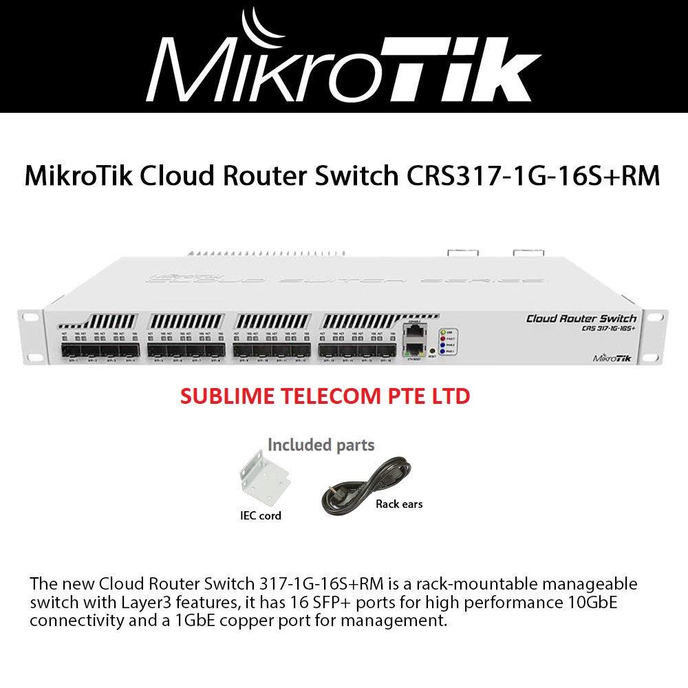 CRS317-1G-16S+RM 16 Port Mikrotik L3 10G SFP+ CRS317 Router Switch ...