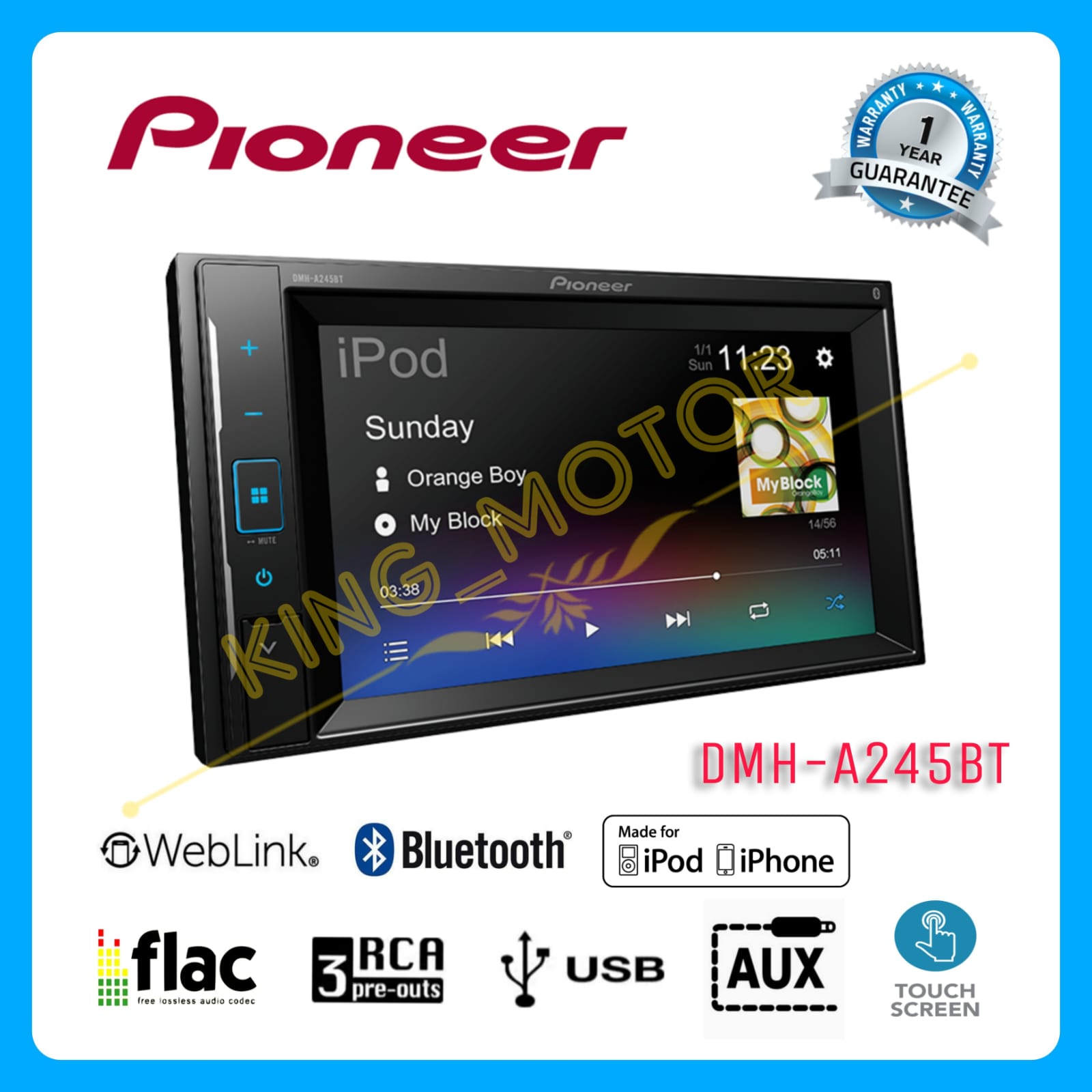 Head Unit 2-Din 6.2 inch Pioneer DMH-A245BT (GARANSI RESMI) | Lazada Indonesia