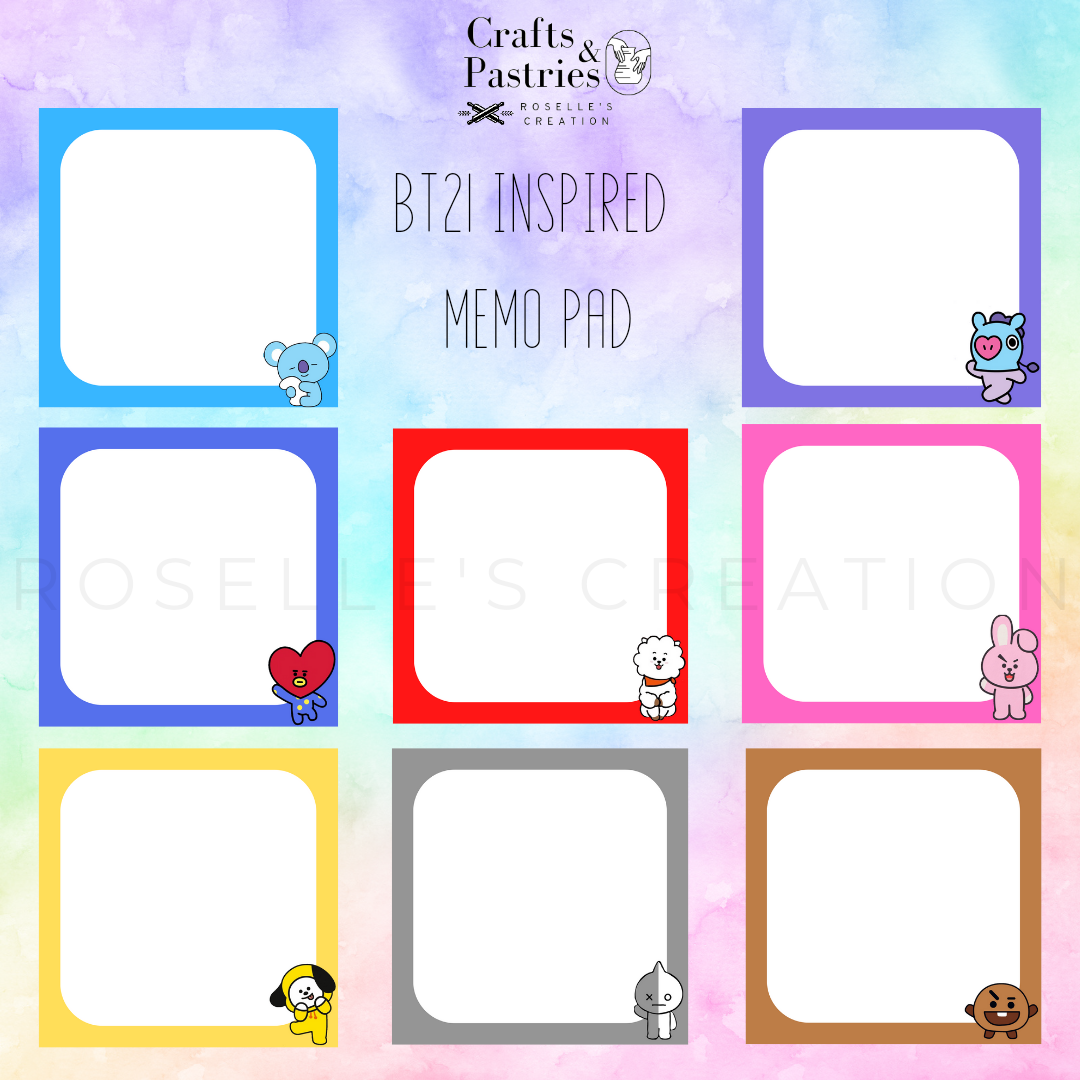 BT21 INSPIRED MEMO PAD / NOTEPAD | Lazada PH