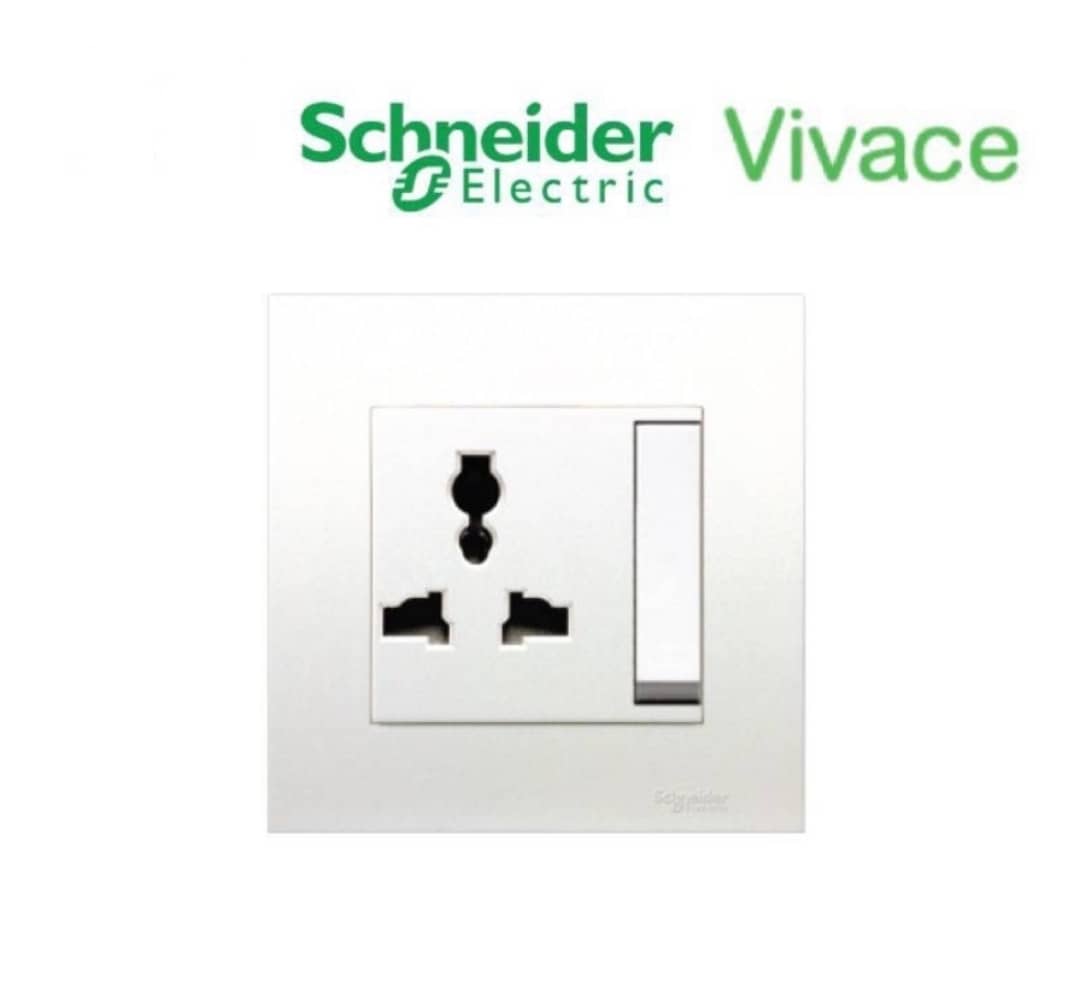 SCHNEIDER VIVACE SERIES KB113LS 13A UNIVERSAL MULTI SWITCH SOCKET ...