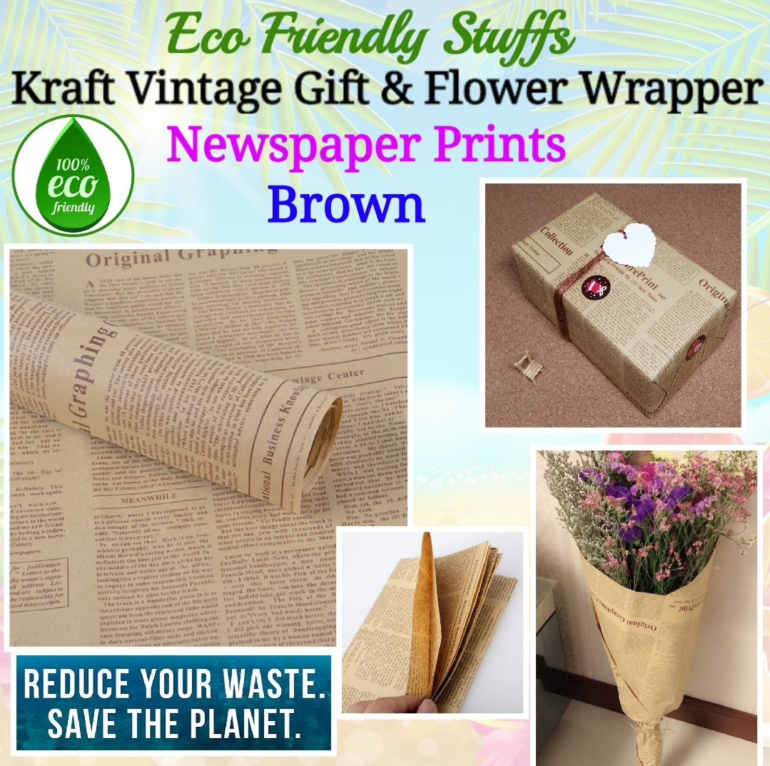Kraft Vintage Newspaper Wrapping Paper BROWN PRINT | Lazada PH