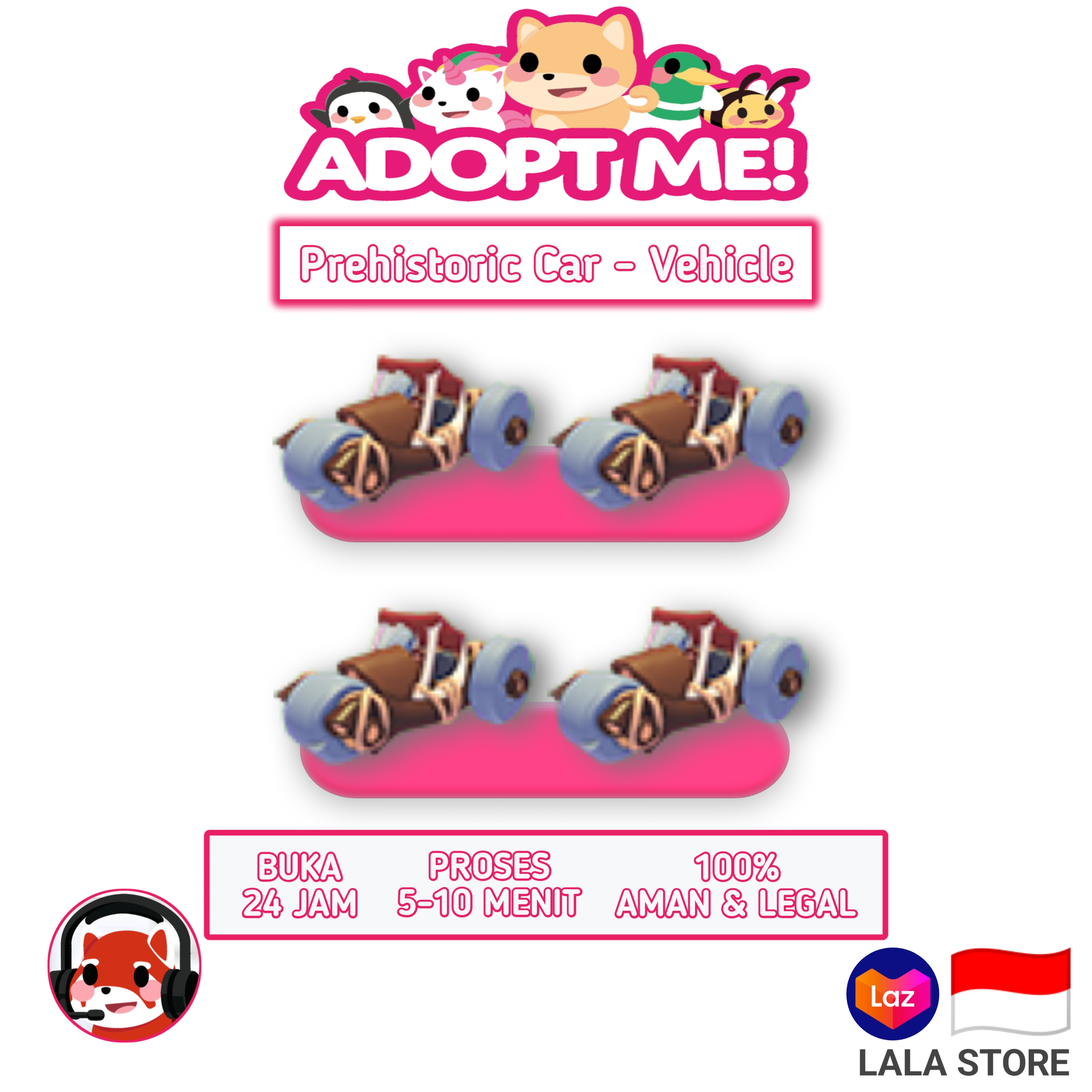 Adopt Me Vehicle - Prehistoric Car - Roblox | Lazada Indonesia