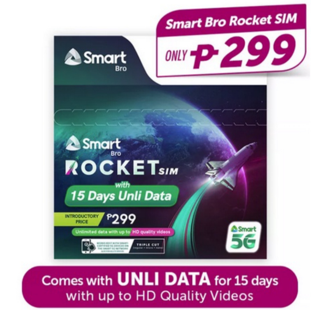Smart Bro Rocket Sim with Unli Data for 15 days | Lazada PH