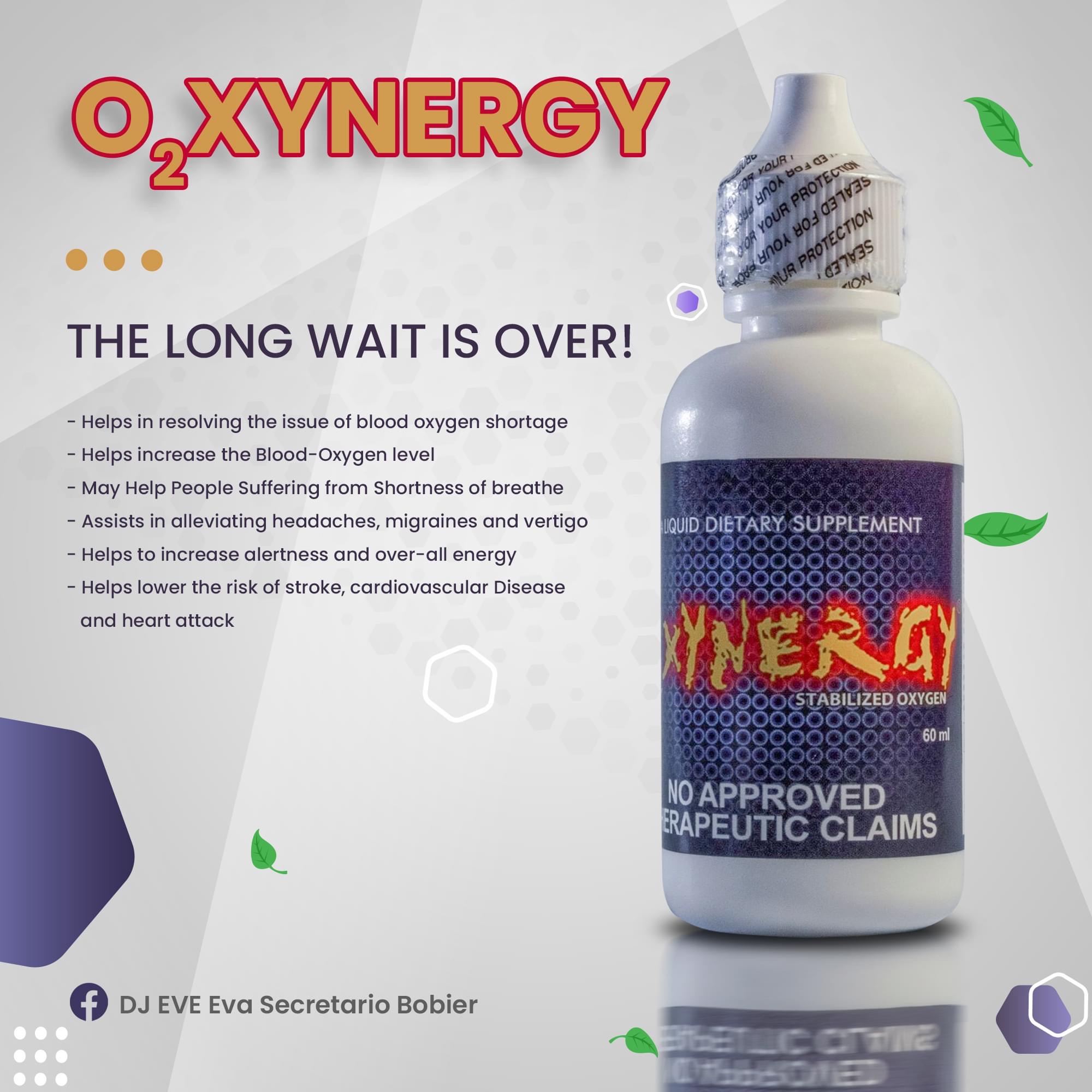 O2XYNERGY Stabilized Liquid Oxygen Drops Supplements 30ml | Lazada PH