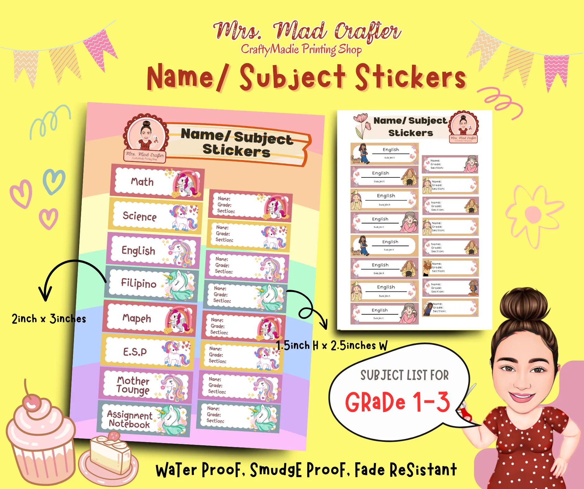 Personalized Name/Subject Sticker Label | Lazada PH