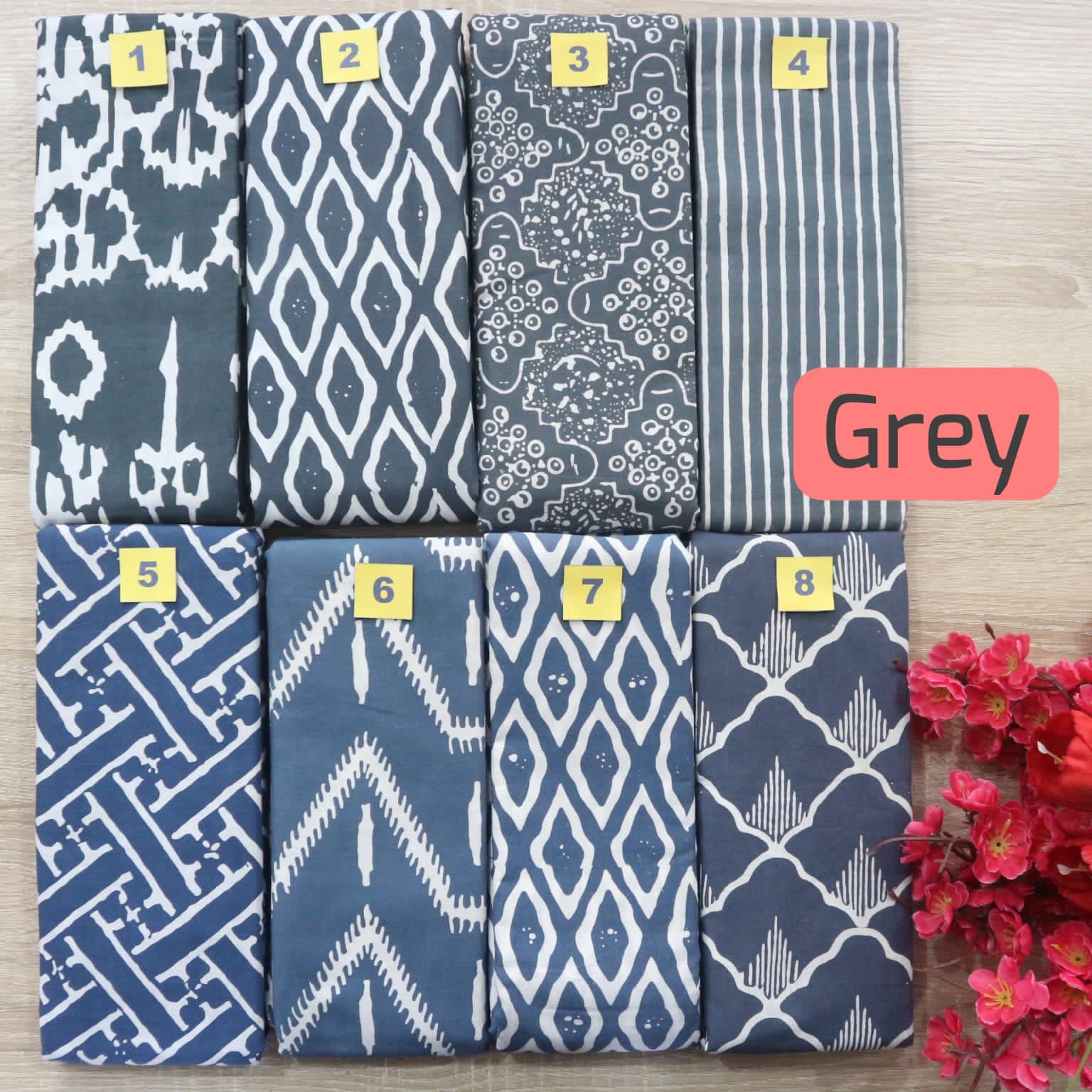 Kain Batik soft Grey 1-8/bahan berkualitas/batik tradisional/batik solo ...