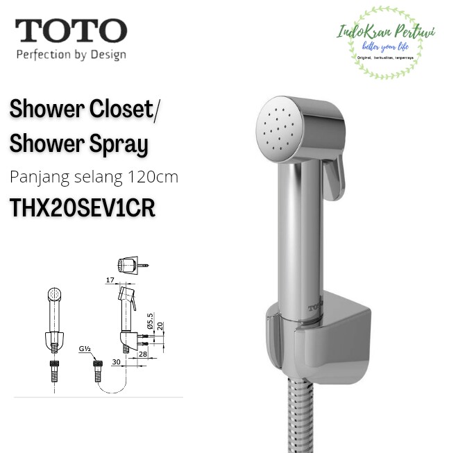 Shower Closet TOTO THX20SEV1CR Chrome / Jet Shower TOTO / Shower Spray ...