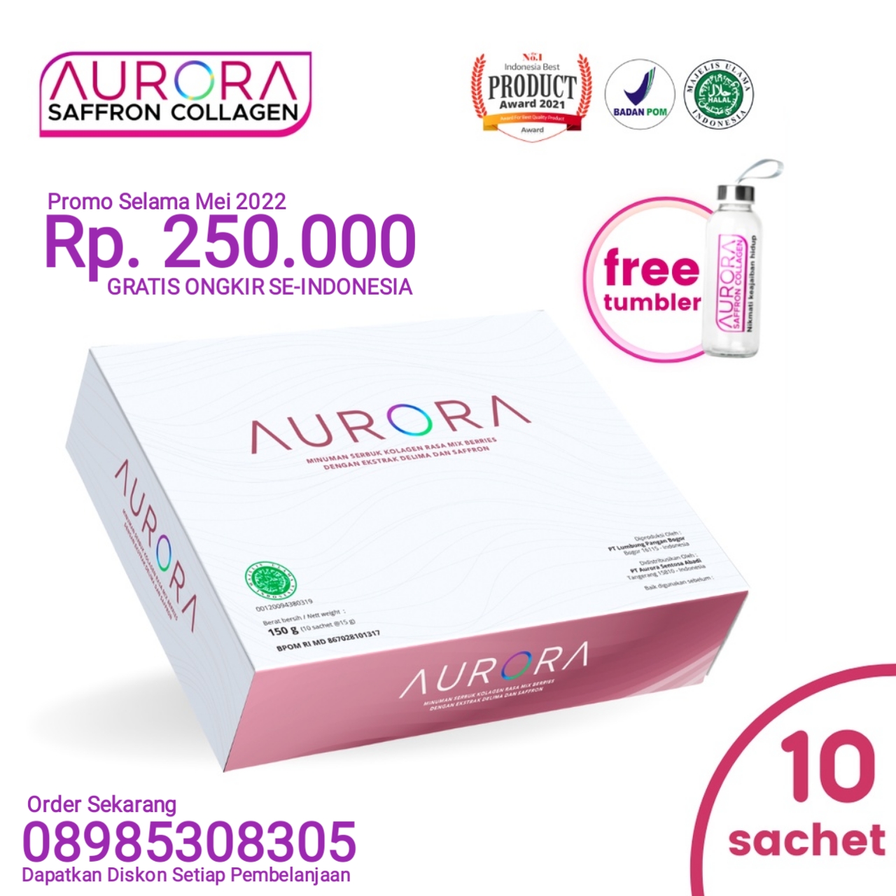 Aurora Saffron Collagen | Lazada Indonesia