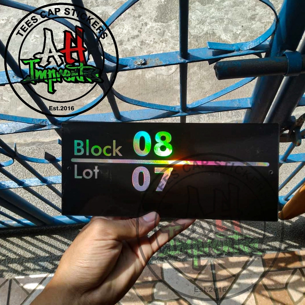 House Address single Acrylic Plate Made to order Holographic gate block ...