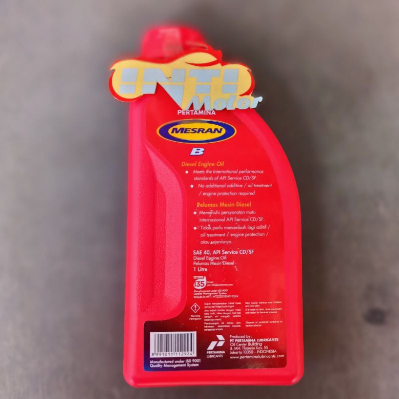 Oli Mesran B 1L pertamina diesel Oil MesranB 1 liter ORIGINAL ASLI ORI ...
