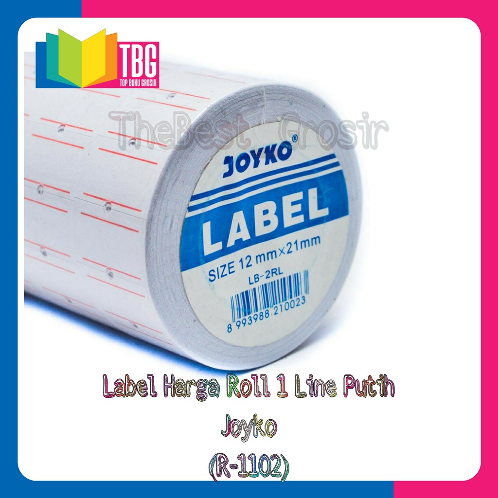 1 SLOP (10 ROLL) LABEL HARGA ROLL 1 LINE PUTIH JOYKO / KERTAS LABEL (R ...