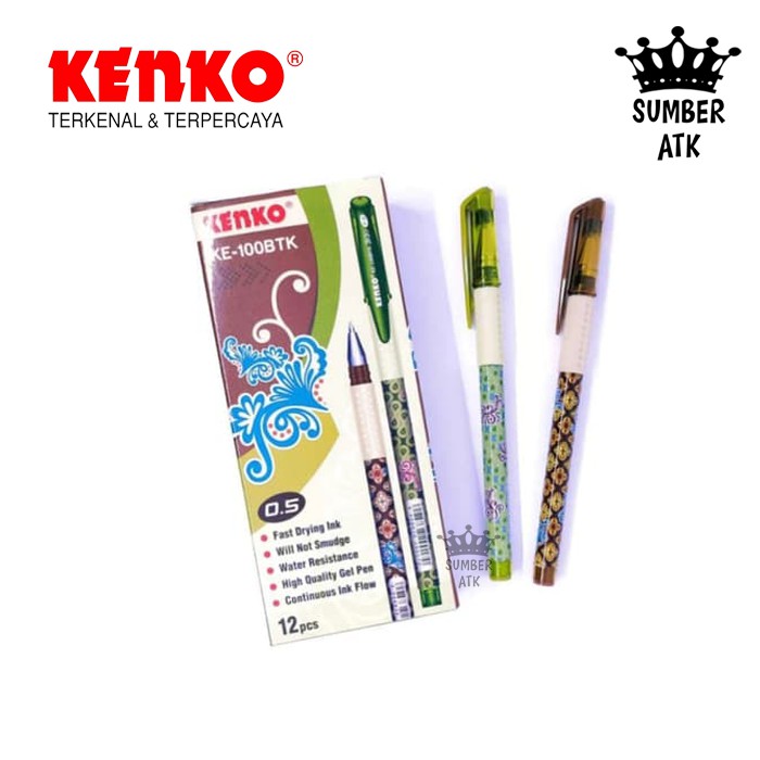 Pulpen / Pena KENKO Gel Pen KE-100 Batik - 1 PCS | Lazada Indonesia