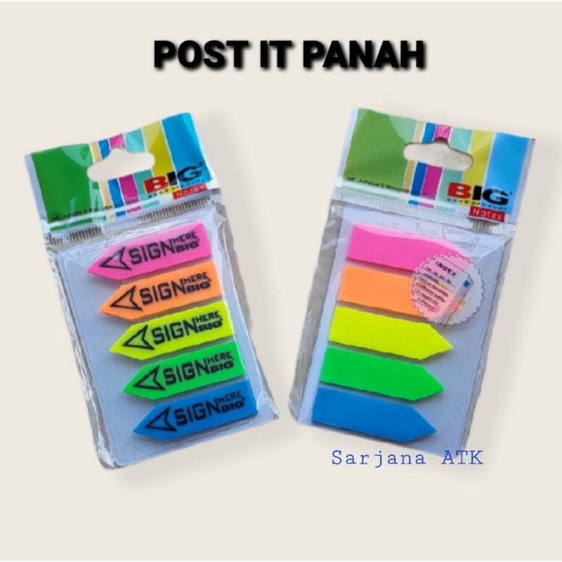Stick Note Panah 5 warna Sign Here Sticky Note Stick Note Polos ...