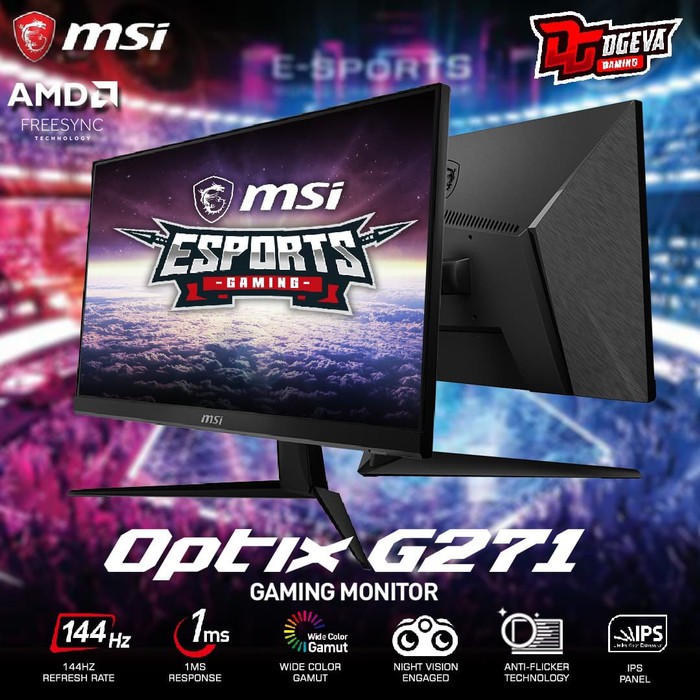 MSI Optix G271 27 Inch 144Hz Full HD IPS Panel Gaming LED Monitor ...