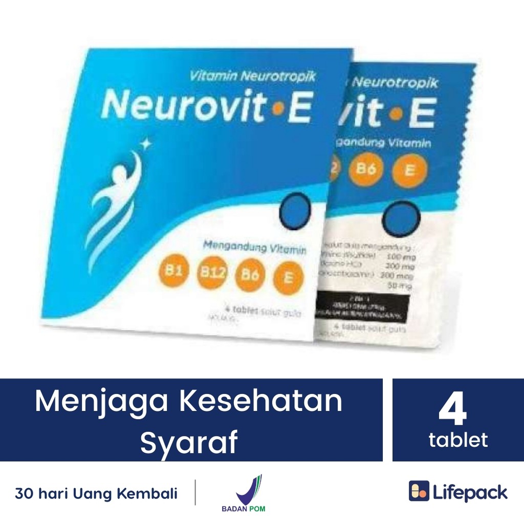 Neurovit E 4 Tab - Obat Saraf - Lifepack | Lazada Indonesia