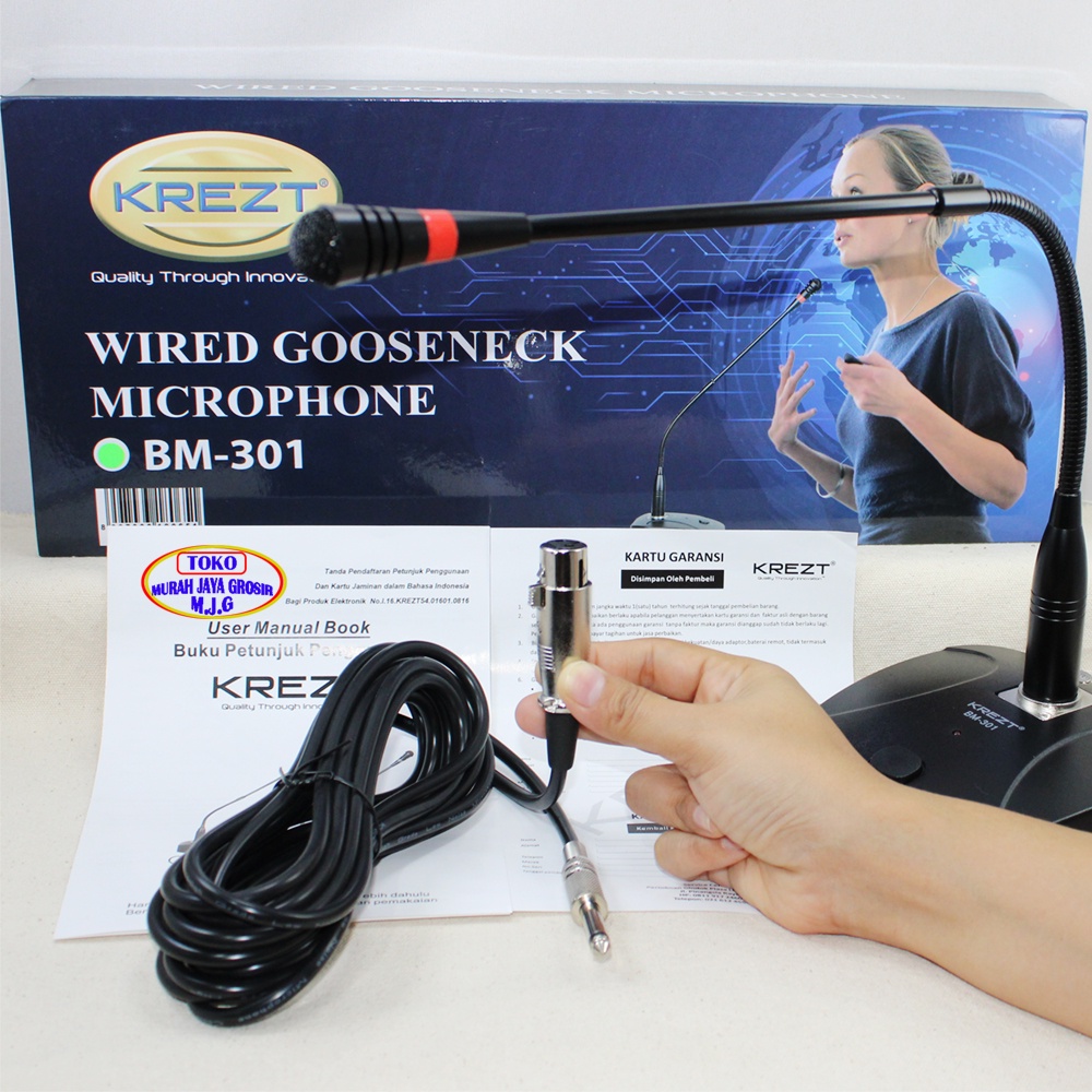 Mic Podium KREZT BM-301 Microphone Meja Mikrofon Gooseneck / Mik Original | Lazada Indonesia