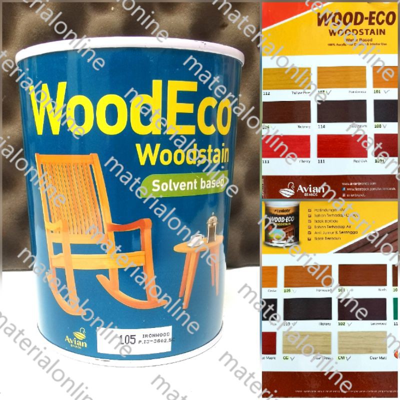 LENKOTE Politur WoodStain Vernis Kayu Wood Stain Eco 1 Lt Liter 1Liter ...