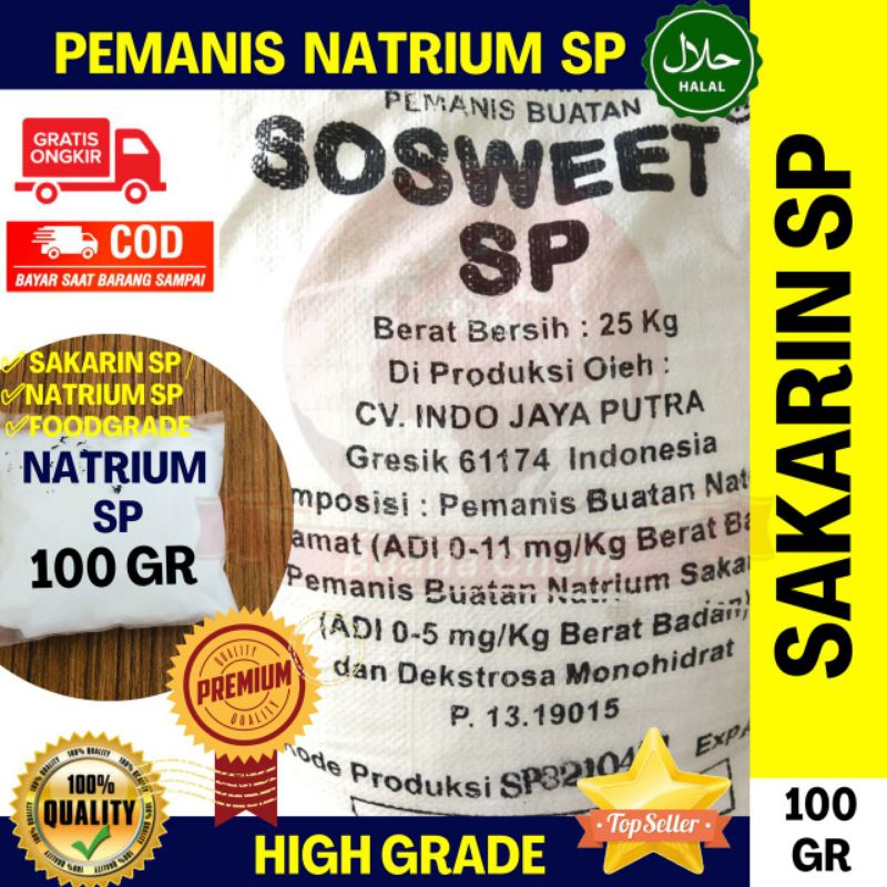 Sakarin SP 100gr Food Grade HALAL/ Natrium Saccharin / Natrium Siklamat ...
