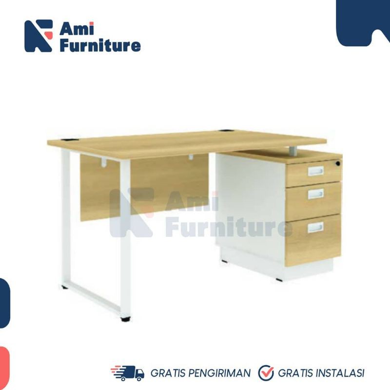 Meja kerja+ Laci/Meja Kantor+Laci (office desk + Drawer) seri ES-1275 ...