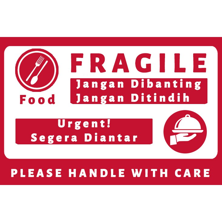 LABEL / STICKER FRAGILE FOOD / MAKANAN | Lazada Indonesia