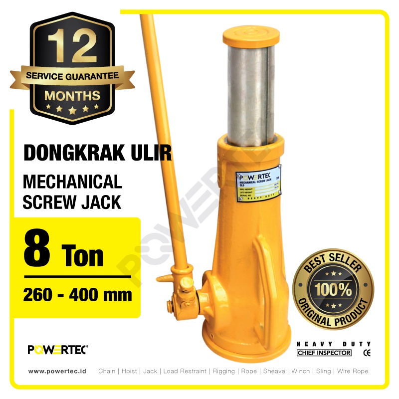 Screw Jack / Dongkrak Ulir Botol 8 Ton POWERTEC | Lazada Indonesia