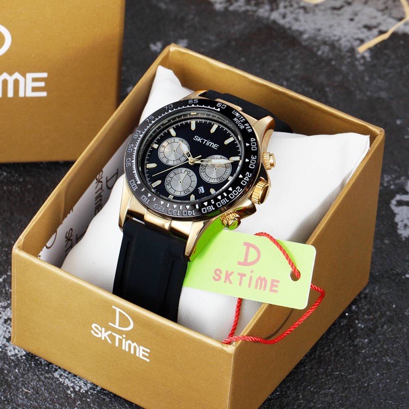 👑ใหม่ล่าสุด👑 นาฬิกา sk time รุ่น D21055G ของแท้ 💯% พร้อมกล่อง | Lazada ...