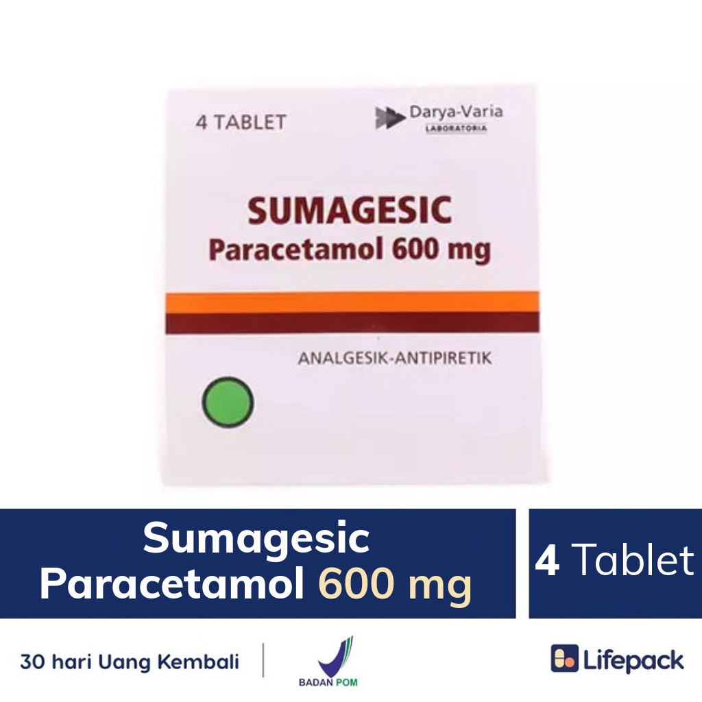 Sumagesic Paracetamol 600 mg - 4 Tablet - Obat Paracetamol 600mg ...