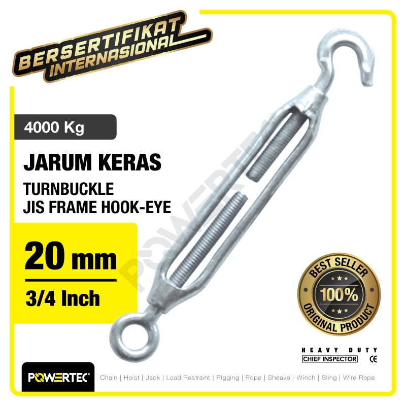 Turnbuckle / Jarum Keras JIS Hook & Eye M20 Span Skrup POWERTEC | Lazada Indonesia
