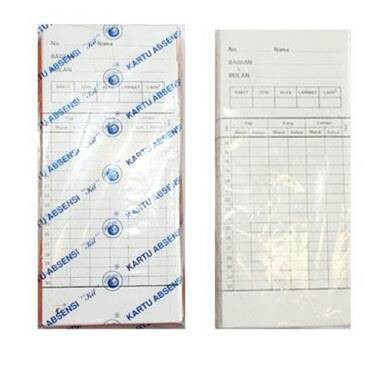 KARTU ABSEN / ABSENSI 100 LEMBAR (PACK) UNTUK MESIN ABSEN CHECK LOCK ...