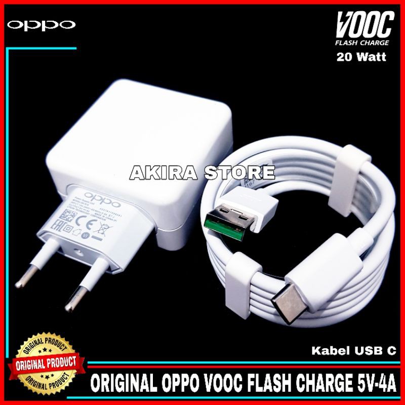 Charger Oppo VOOC Flash Charge ORIGINAL 100% USB Type C 20 Watt ...