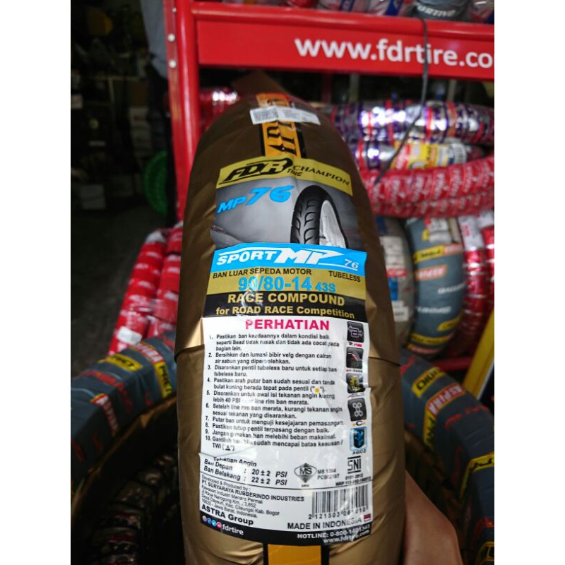 FDR Sport MP76 90/80 Ring 14 Ban Motor Balap Racing soft compound MP 76 ...