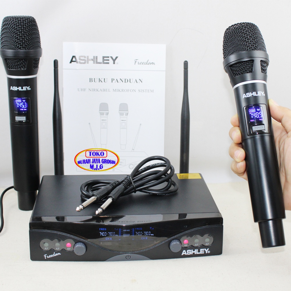Mic Wireless Ashley FREEDOM Microphone 2 Handle Multi Chanel Mikropon ...