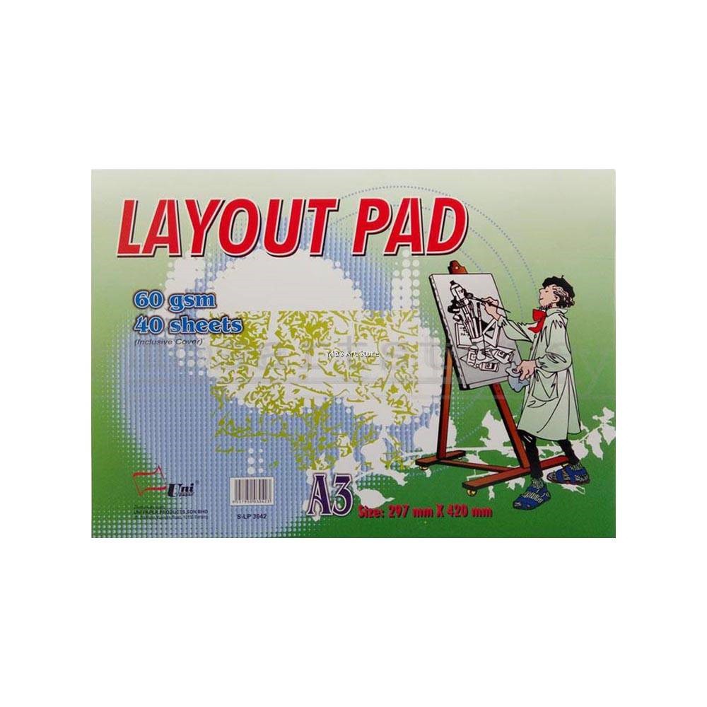 UNI LAYOUT PAD A3 DRAWING BLOCK 60G - 40 SHEETS | Lazada