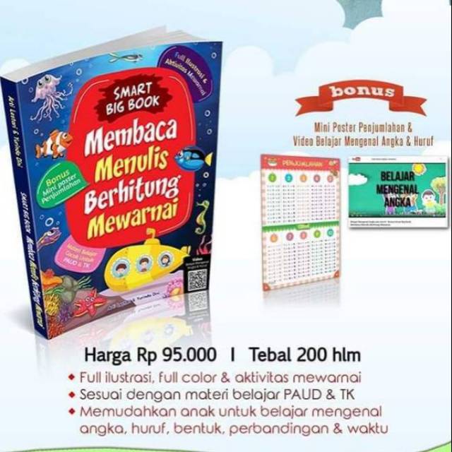 Smart Big Book; Membaca, Menulis, Berhitung, Mewarnai | Lazada Indonesia