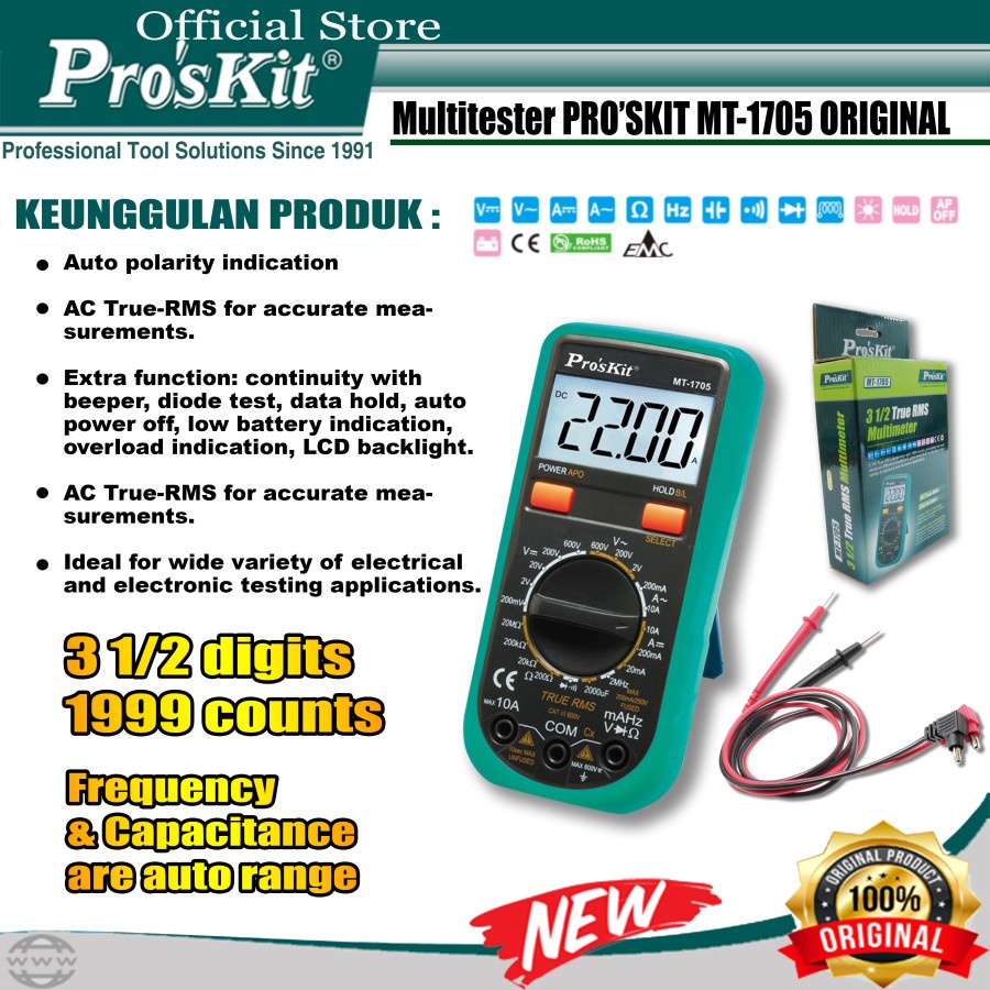 Pro'skit Multitester Proskit MT-1705 Original | Lazada Indonesia