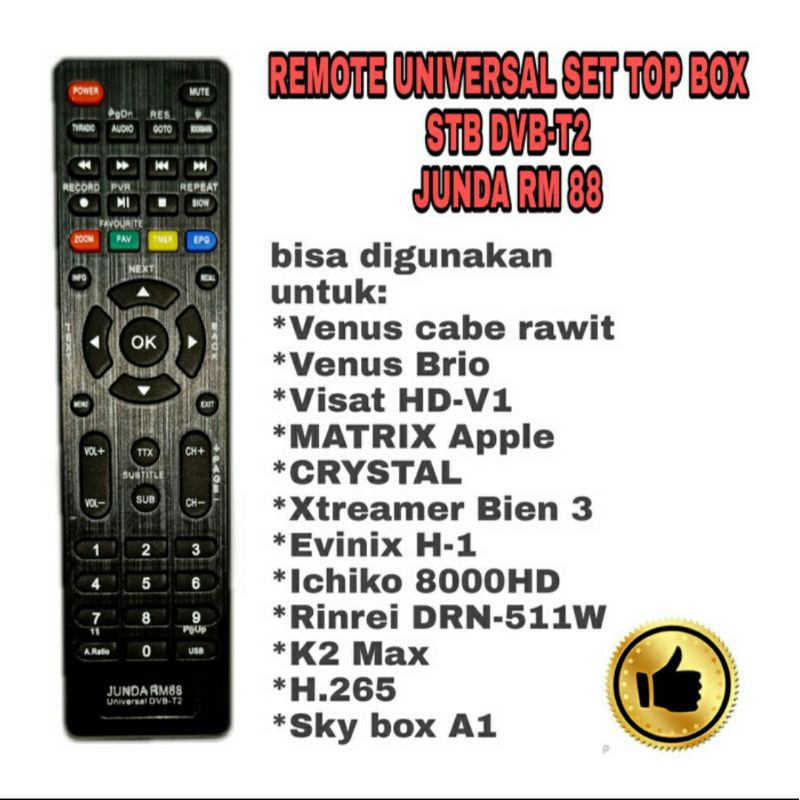 Remote Multi Set Top Box STB DVB T2 / Remote Universal Sky Box A1 ...