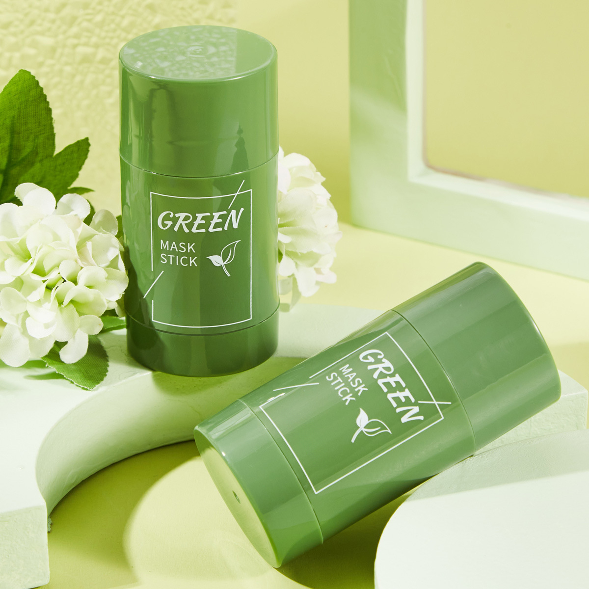 Face Clean Mask Green Tea Cleansing Stick Mask Smear Acne Shrink ...