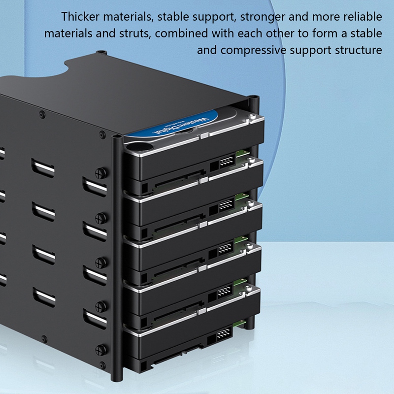 3.5 Inch HDD Hard Drive Cage 5X3.5 Inch HDD Cage Rack DIY Hard Disk Box ...