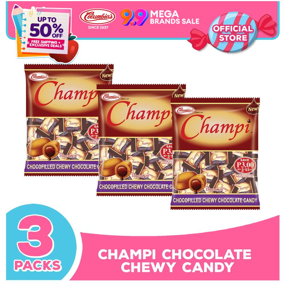Columbia Candies: Champi Chocolate Chewy Candy Bundle of 3 | Lazada PH