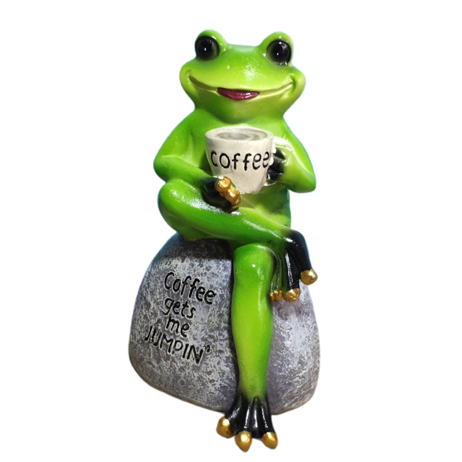【Wildfolk Studio】Animal Design Statuary Frog Coffee Stone Garden Statue ...