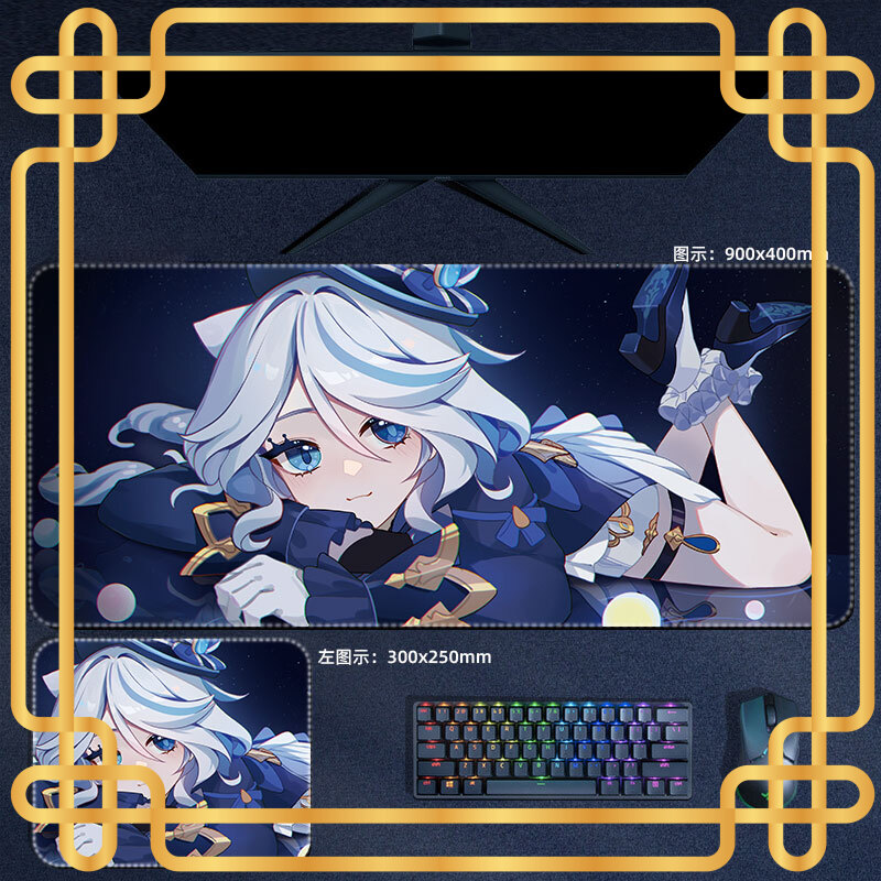 Furina Focalors Mouse Pad Genshin Impact Large Xxl Mousepad Computer ...