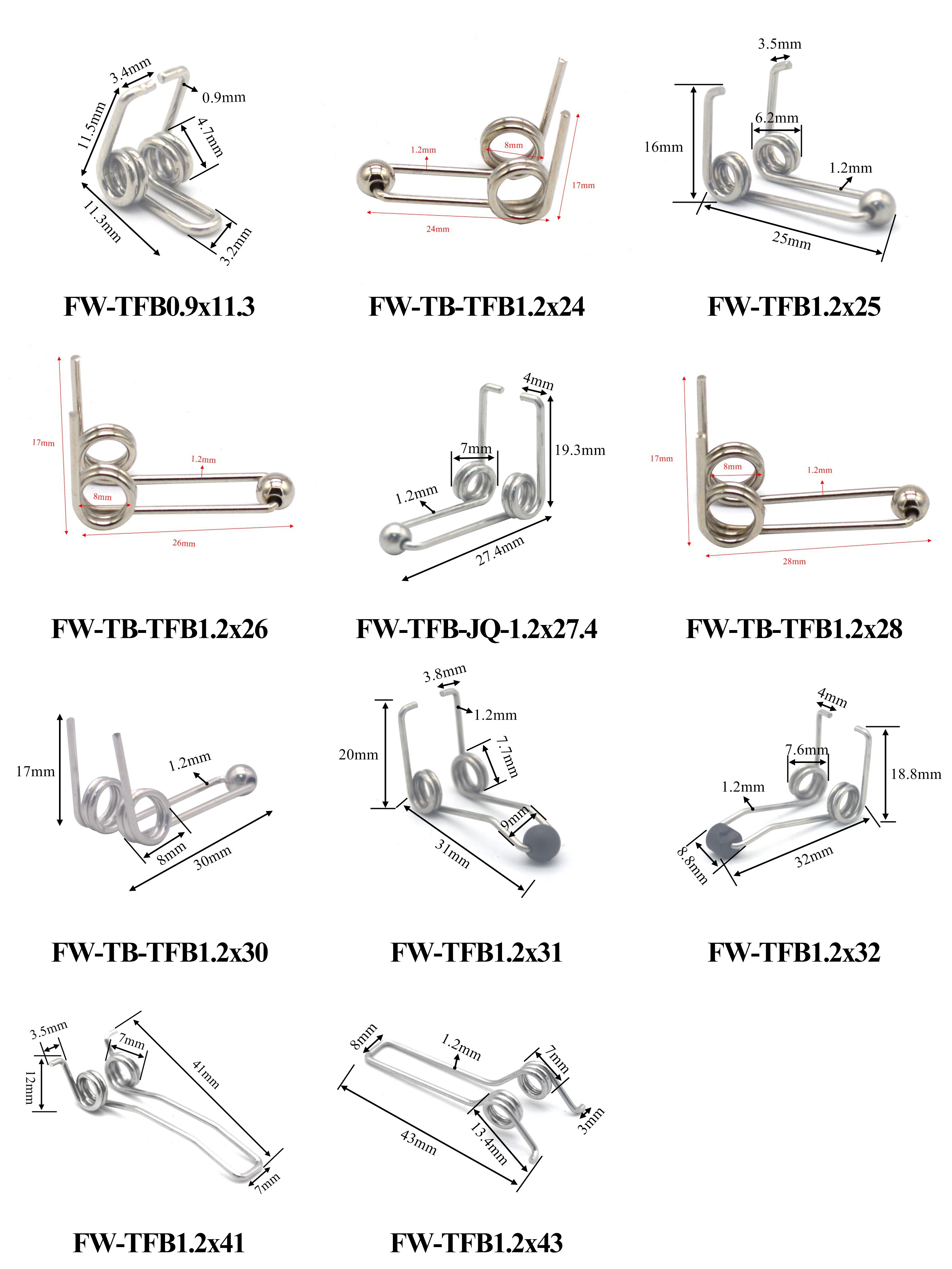 2pcs Fix Curling Replacement Part Double Return Torsion Spring Beauty ...