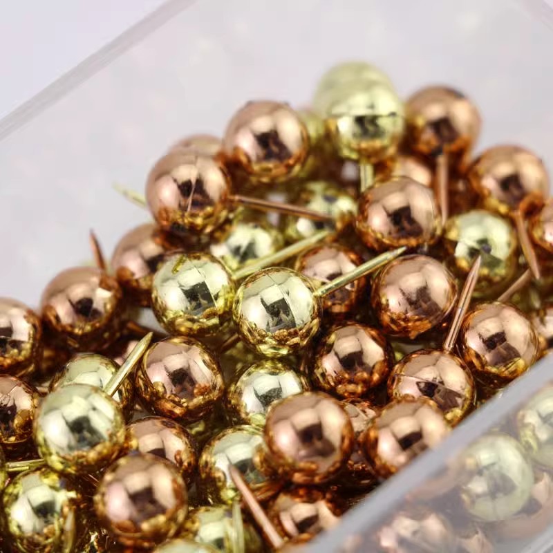【Hannah Martin Official Store】Rose Gold Push Metal Thumb Tacks Round ...