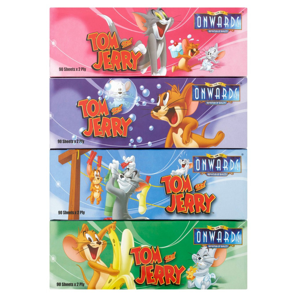 Onwards Tom & Jerry 2-Ply Facial Tissues (4 x 90s) | Lazada